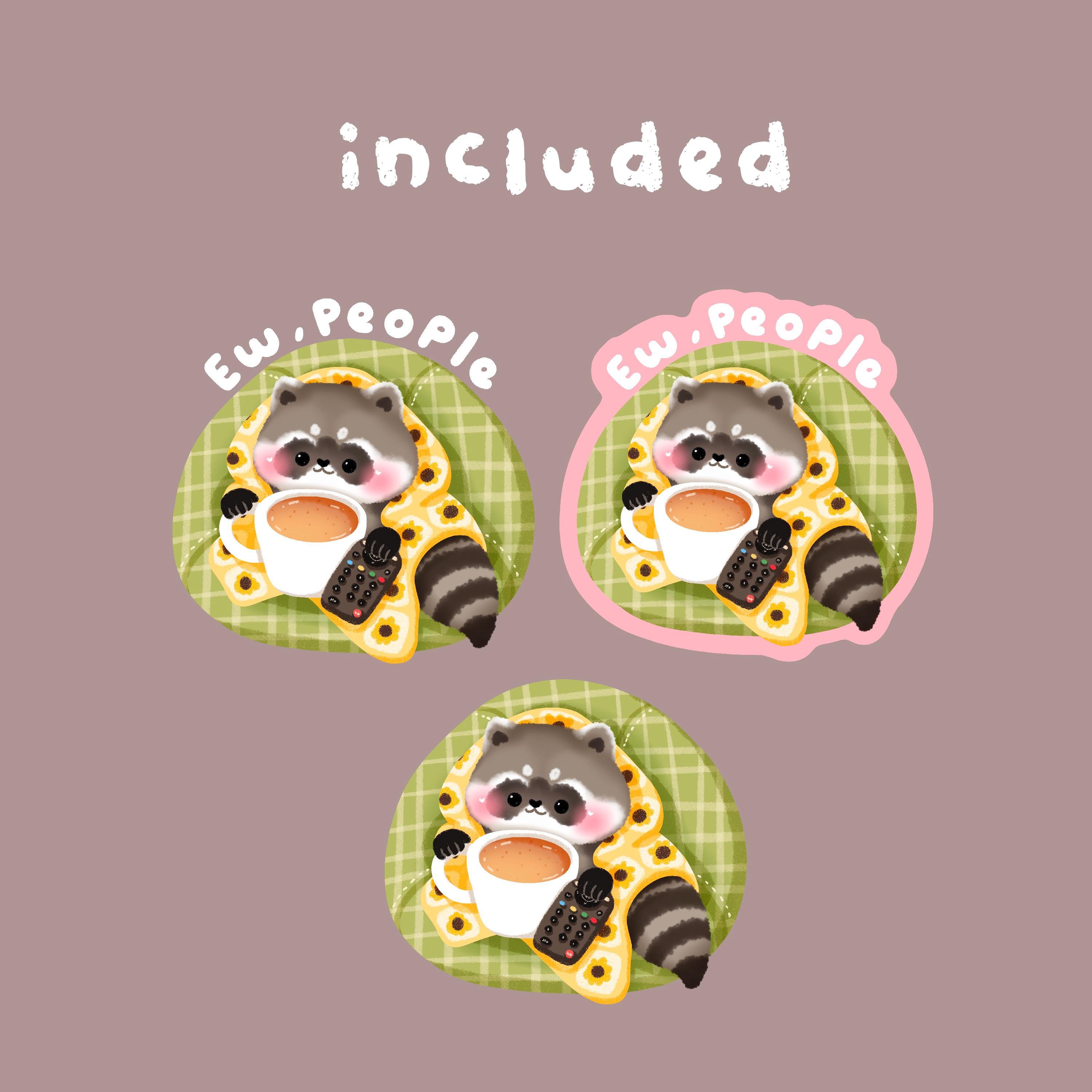 Cute Kawaii Printable Ew People Raccoon Clipart / Commercial Use/ PNG ...