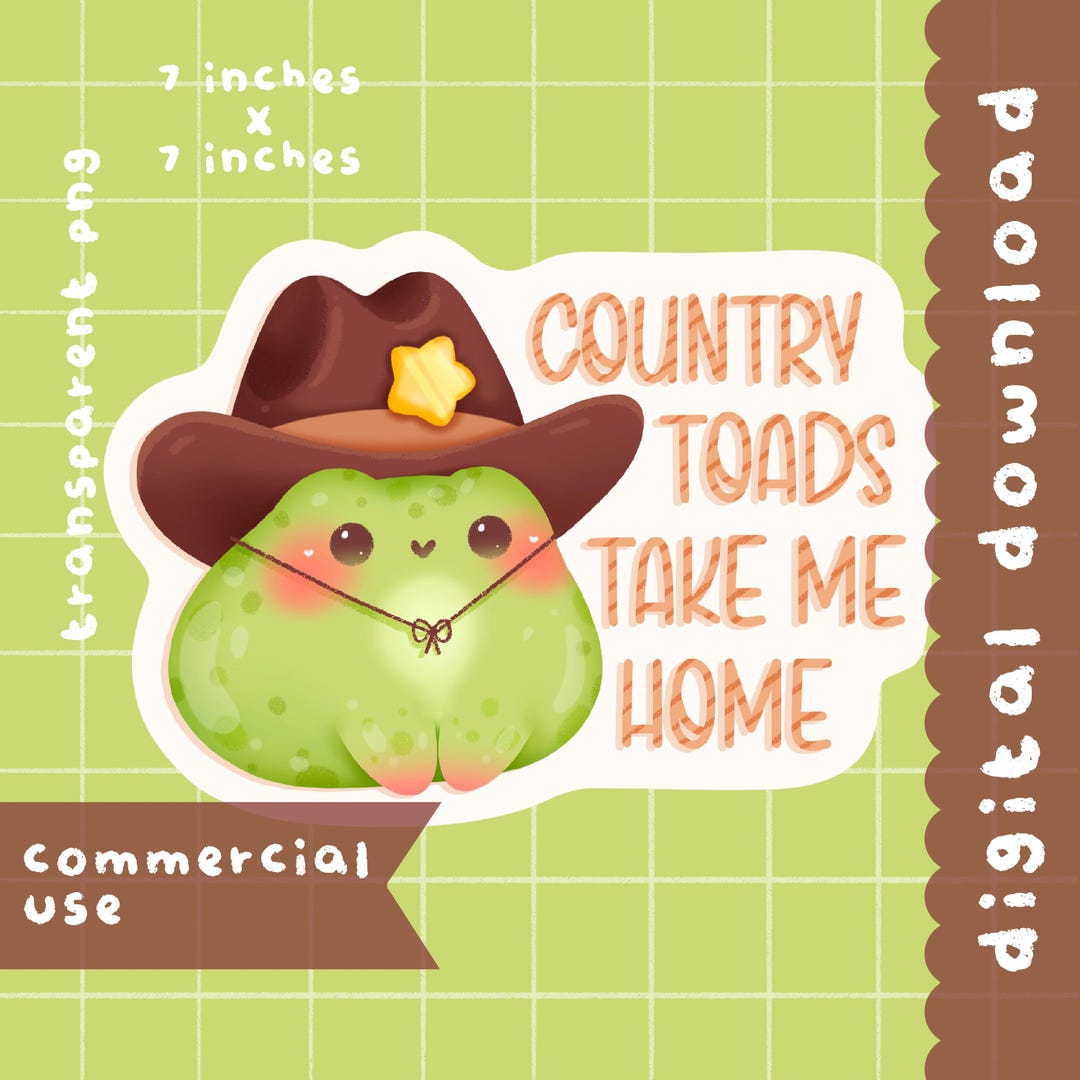 Cute Kawaii Printable Country Toad Clipart / Commercial Use/ PNG - Etsy