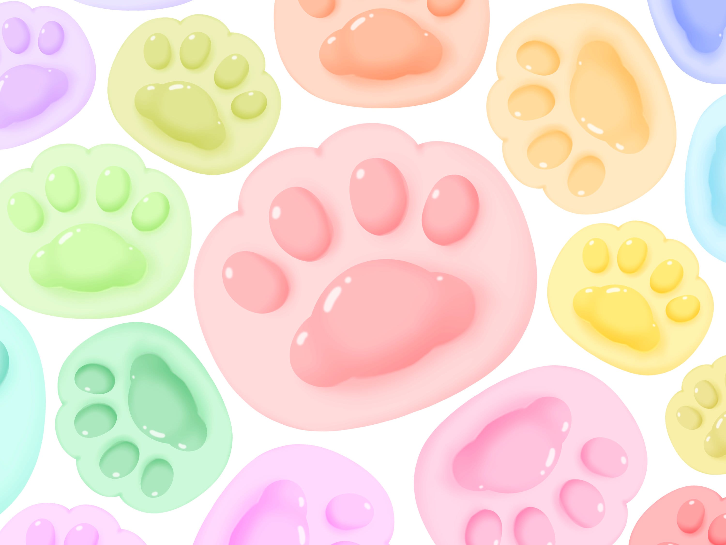 Cute Kawaii Printable Rainbow Cat Paw Toebeans Clipart / - Etsy UK