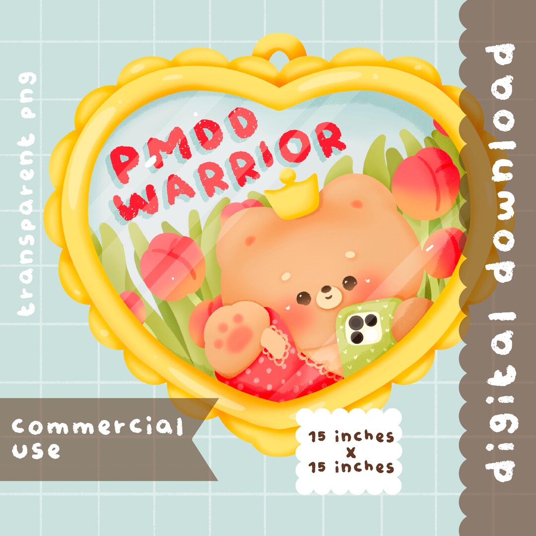 Cute Kawaii Printable Pmdd Warrior, Pms Warrior Clipart / Commercial ...