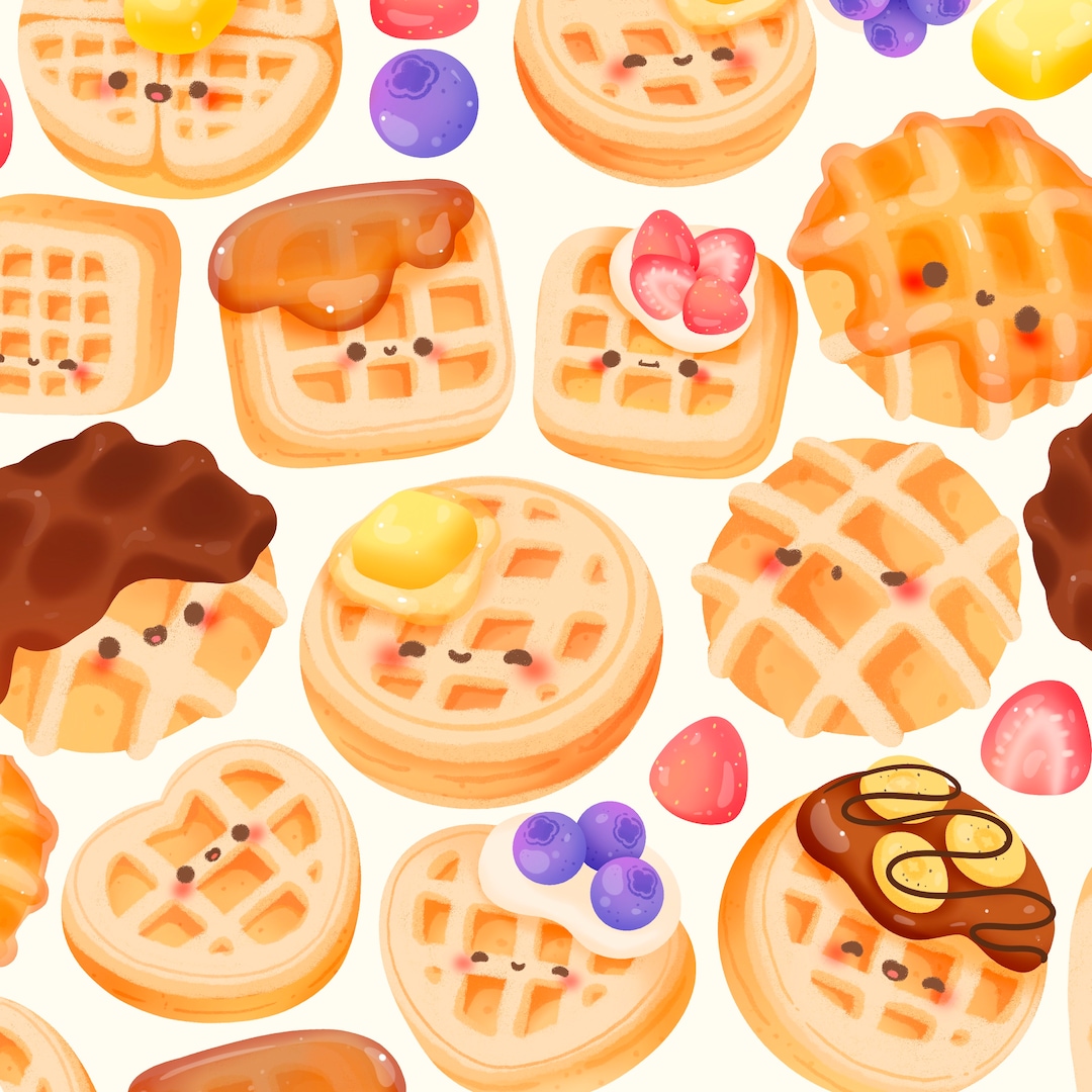 Cute Kawaii Printable Waffles Clipart / Commercial Use/ PNG - Etsy