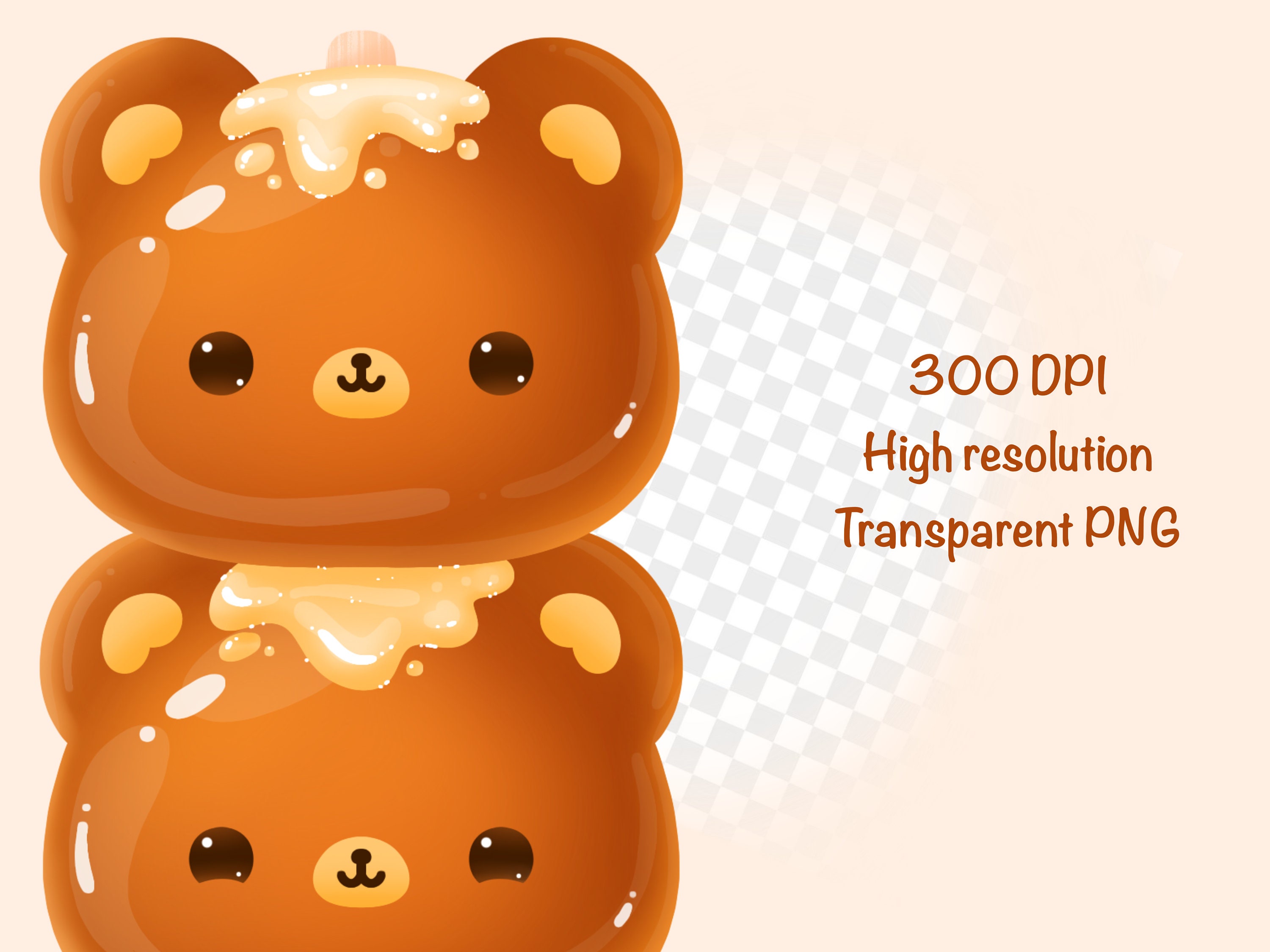 Cute Kawaii Printable Korean Bear Dango Dessert Clipart / Commercial ...