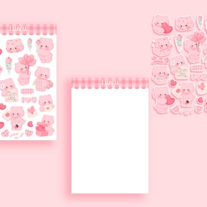 Cute Printable Sticker Sheet Love Bear Sticker Sheet / Commercial Use ...