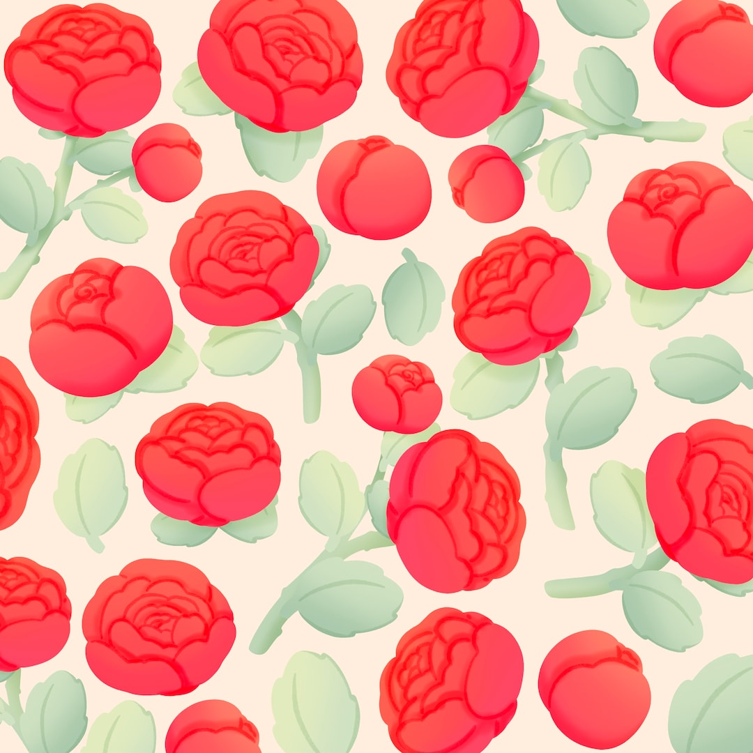 Cute Kawaii Printable Red Roses Clipart / Commercial Use/ PNG - Etsy