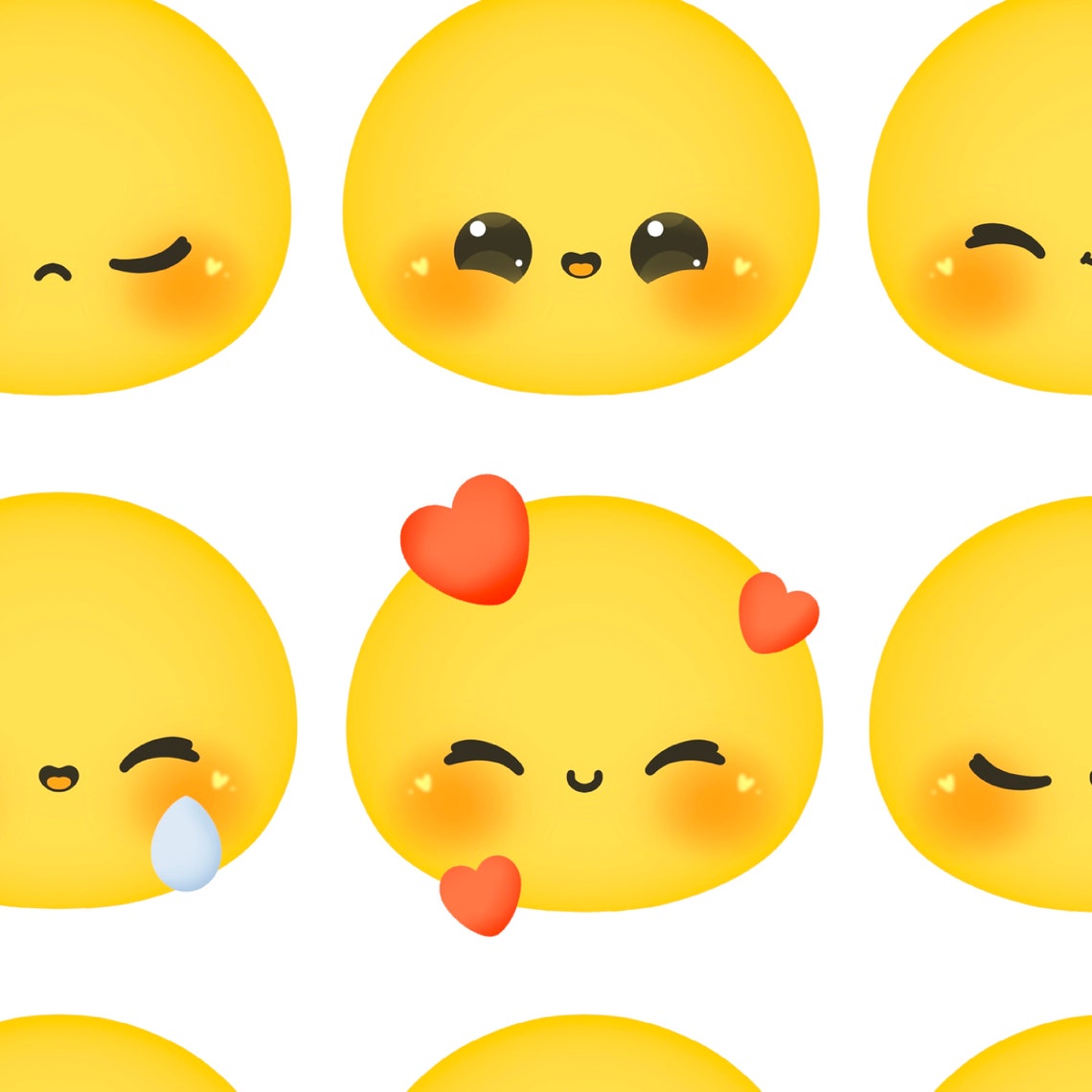 Cute Kawaii Printable Emojis Clipart / Commercial Use/ PNG - Etsy
