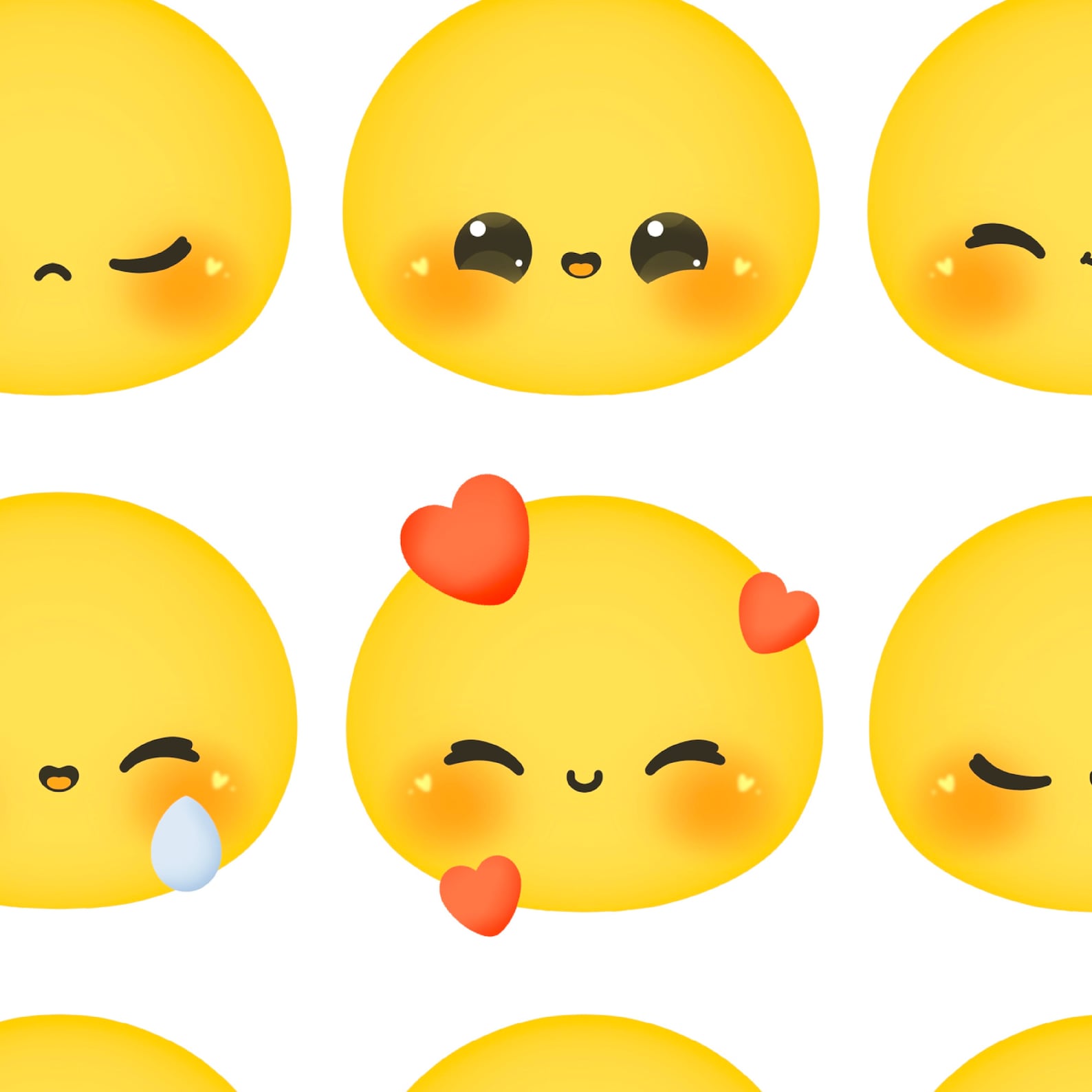 Cute Kawaii Printable Emojis Clipart / Commercial Use/ PNG - Etsy