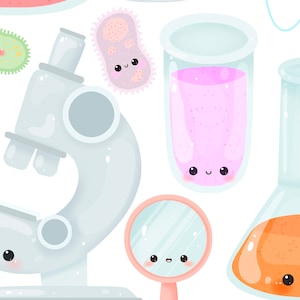 Cute Kawaii Printable Science Laboratory Clipart / Commercial Use/ PNG ...