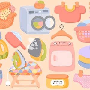 Cute Kawaii Printable Laundry Clipart / Commercial Use/ PNG - Etsy