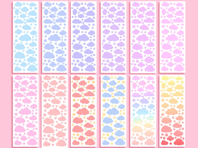 Cute Kawaii Printable Deco Clouds Sticker Sheet / Commercial - Etsy
