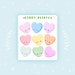 Cute Printable Mini Sticker Sheet Candy Heart Food Clipart / Commercial ...