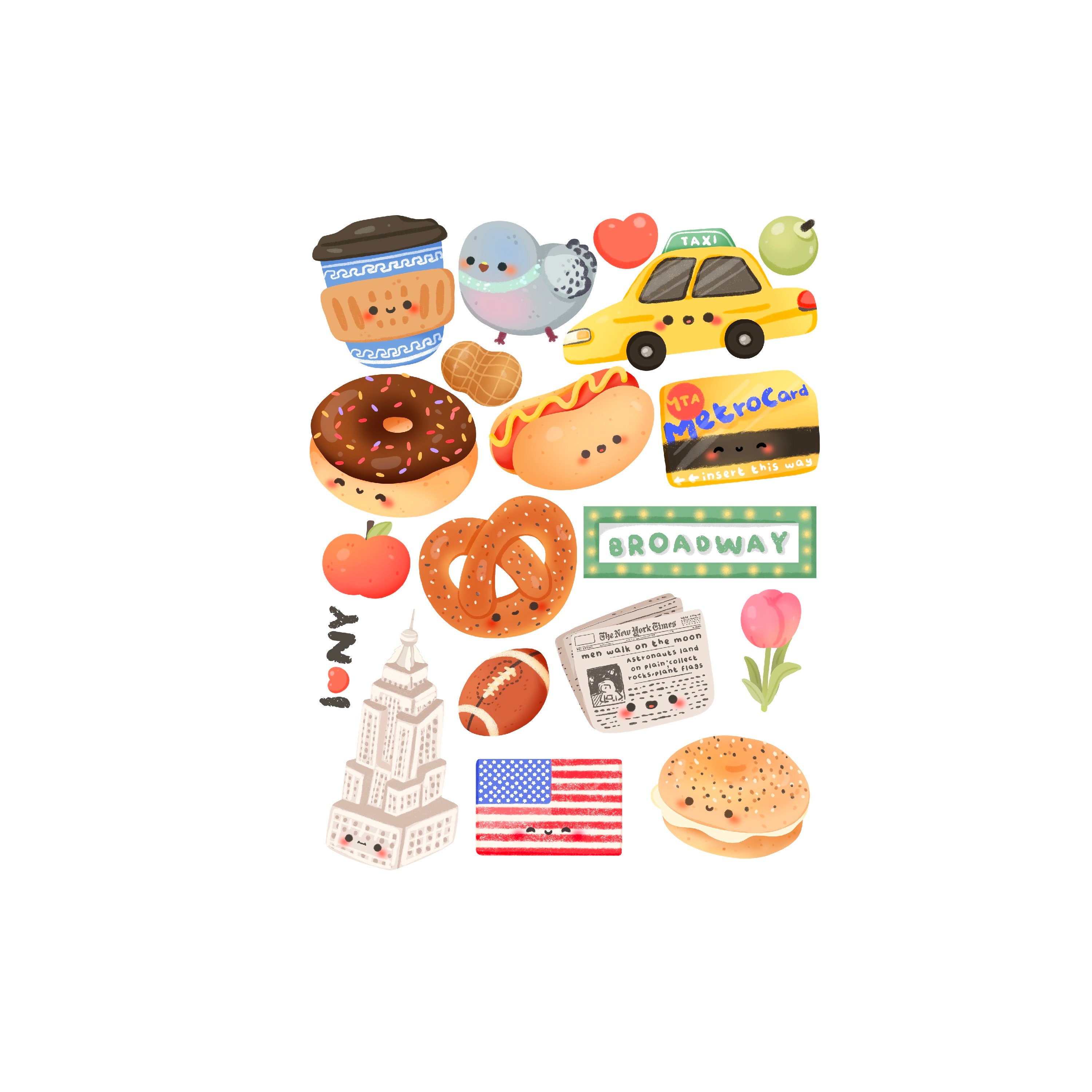 Cute Kawaii Printable New York Clipart / Commercial Use/ PNG - Etsy