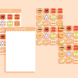 Cute Printable Sticker Sheet Toasts Sticker Sheet / Commercial Use/ PNG ...