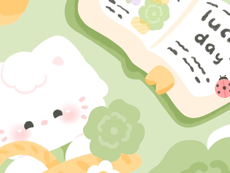 Cute Kawaii Printable Chibi Lucky Clover Cat Clipart / - Etsy