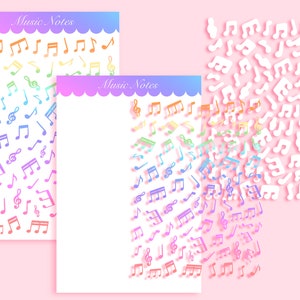 Cute Kawaii Printable Deco Music Notes Sticker Sheet / Commercial Use ...