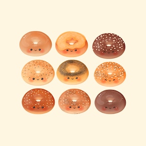 Cute Kawaii Printable Bagels Clipart / Commercial Use/ PNG - Etsy