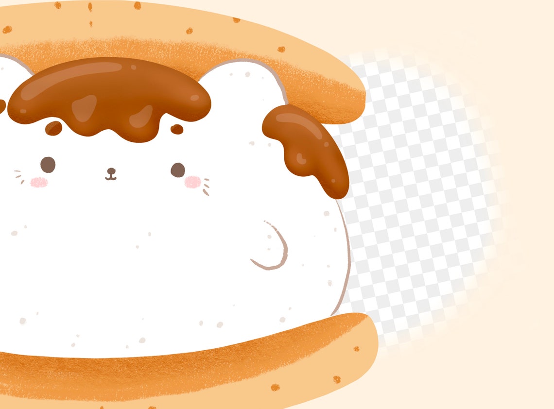 Cute Kawaii Printable Cat S'mores Marshmallow Clipart / - Etsy