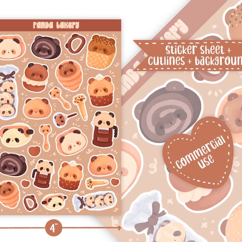 Cute Kawaii Printable Bear Bakery Clipart Set / Commercial - Etsy