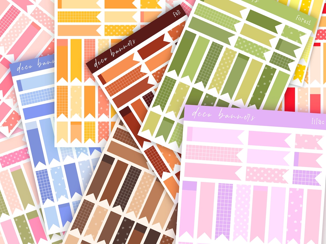 Cute Kawaii Printable Deco Banner Sticker Sheet / Commercial Use/ PNG ...