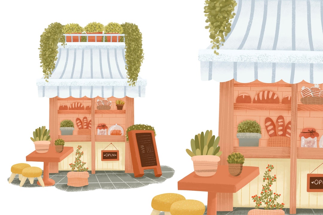 Cute Kawaii Printable Cute Cozy Cafe Clipart / Commercial Use/ - Etsy