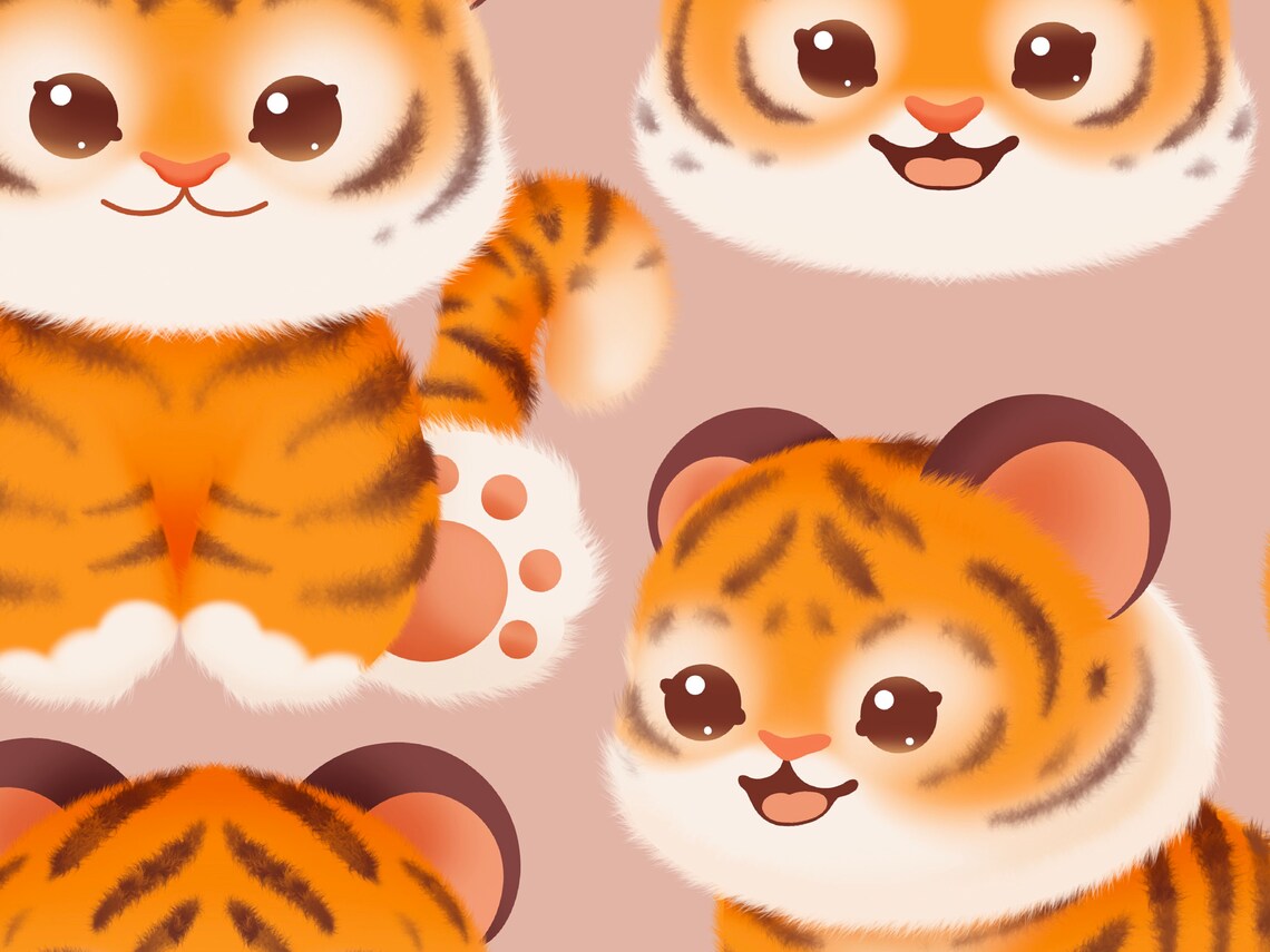 Cute Kawaii Printable Tigers Clipart Set / Commercial Use/ PNG - Etsy