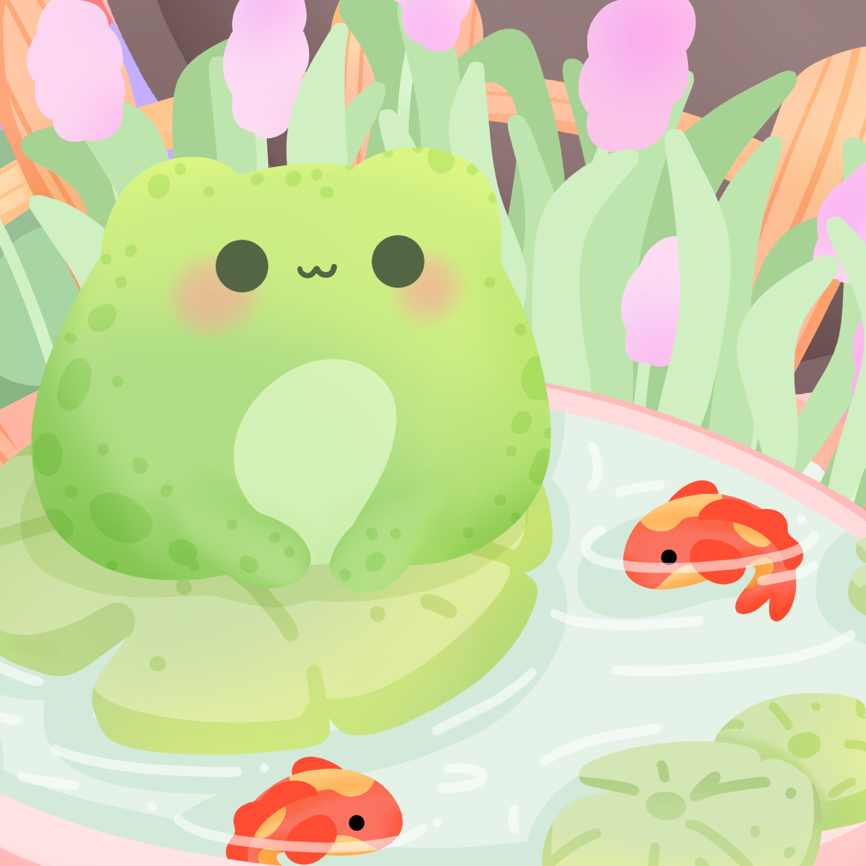 Cute Kawaii Printable Waffle Maker Frog Pond Clipart / Commercial Use ...