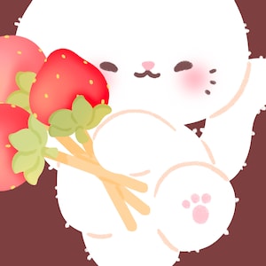 Cute Kawaii Printable Strawberry Cats Clipart / Commercial Use/ PNG - Etsy
