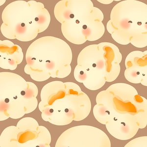 Cute Kawaii Printable Popcorn Clipart / Commercial Use/ PNG - Etsy