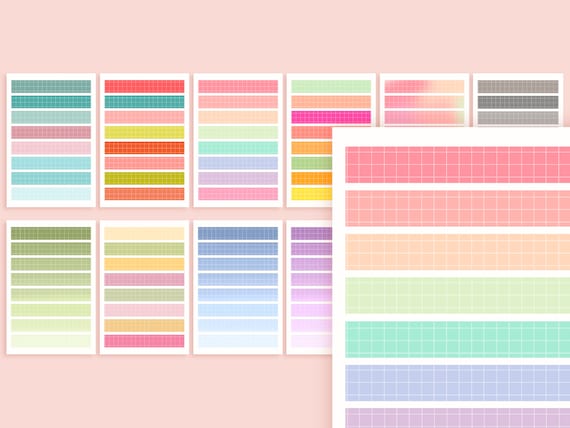 Cute Kawaii Printable Deco Grid Washi Sticker Sheet / - Etsy