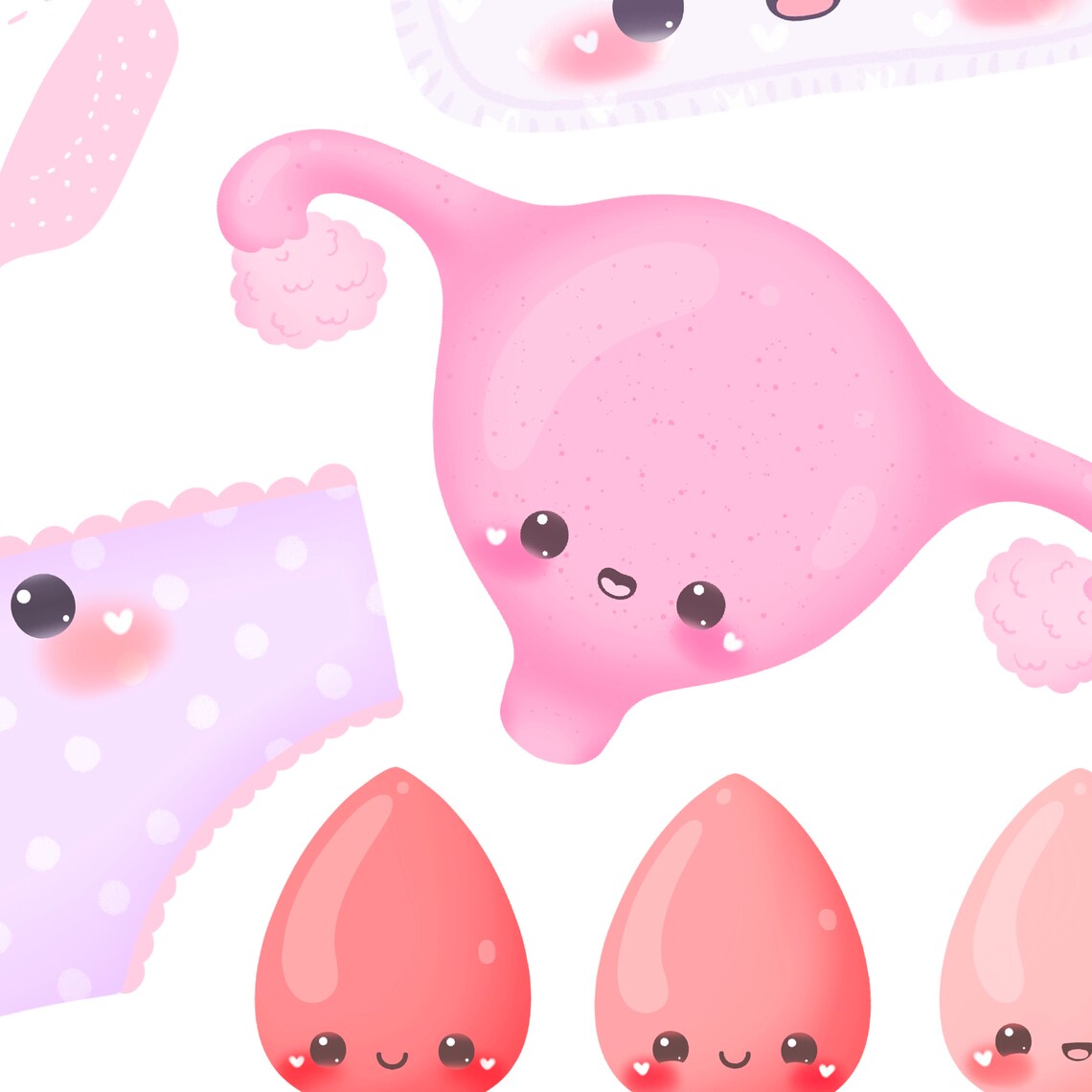 Cute Kawaii Printable Pastel Period Clipart / Commercial Use/ | Etsy