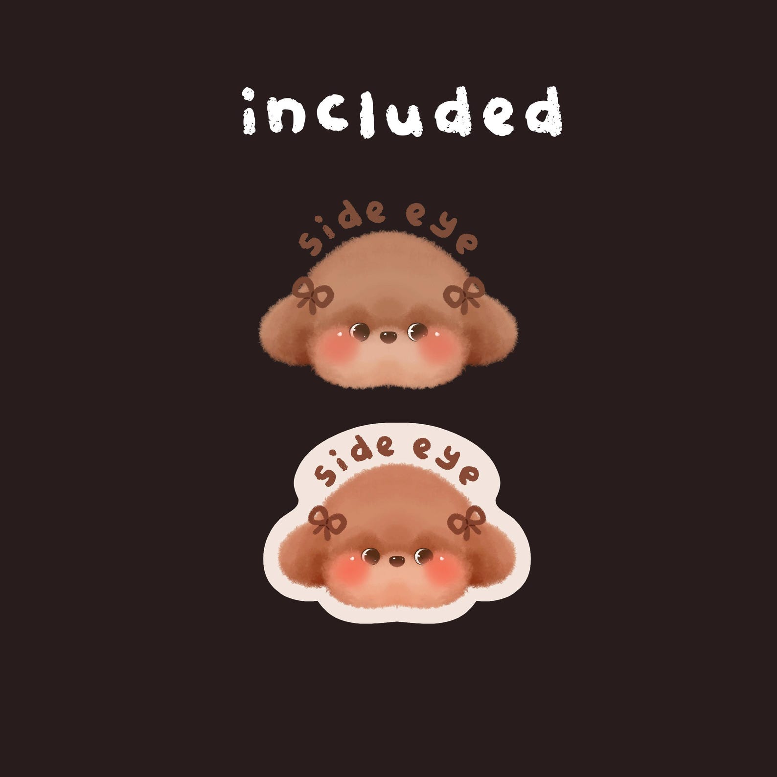 Cute Kawaii Printable Side Eye Poodle Clipart / Commercial Use/ PNG - Etsy