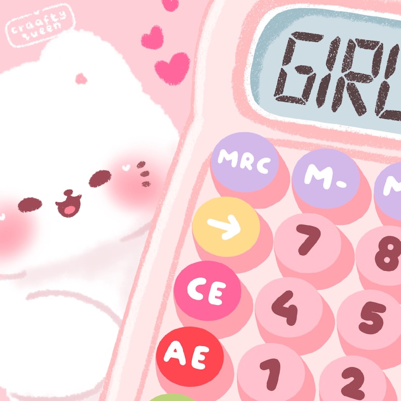 Cute Kawaii Printable Girl Math Clipart / Commercial Use/ PNG - Etsy UK
