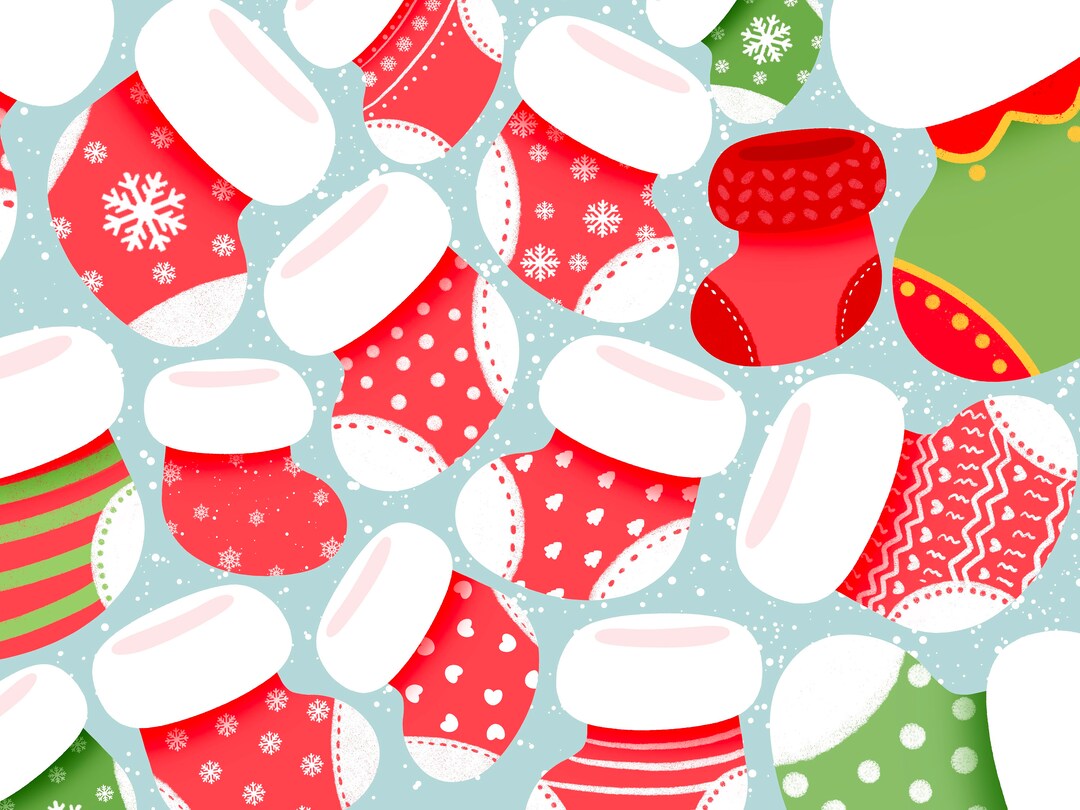 Cute Kawaii Printable Christmas Stockings Clipart Set / Commercial Use ...