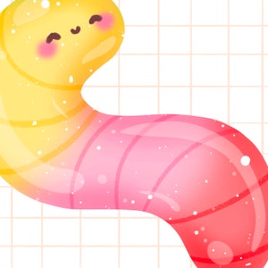 Cute Kawaii Printable Gummy Worm Clipart / Commercial Use/ PNG - Etsy