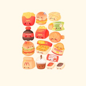 Cute Kawaii Printable Fast Food Clipart / Commercial Use/ PNG - Etsy