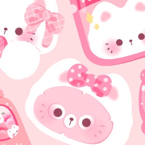 Cute Kawaii Printable Chibi Beauty Skin Care Routine Kitty Clipart ...