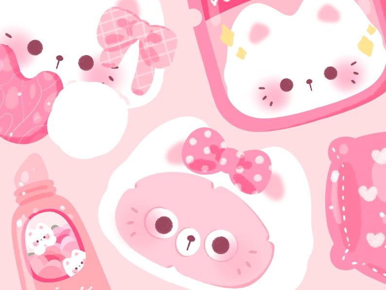 Cute Kawaii Printable Chibi Beauty Skin Care Routine Kitty - Etsy