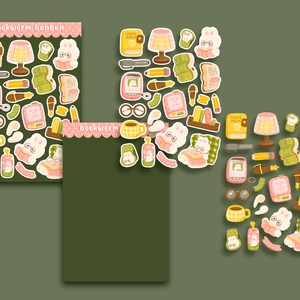 Cute Printable Sticker Sheet Bunny Bookworm Sticker Sheet / Commercial ...