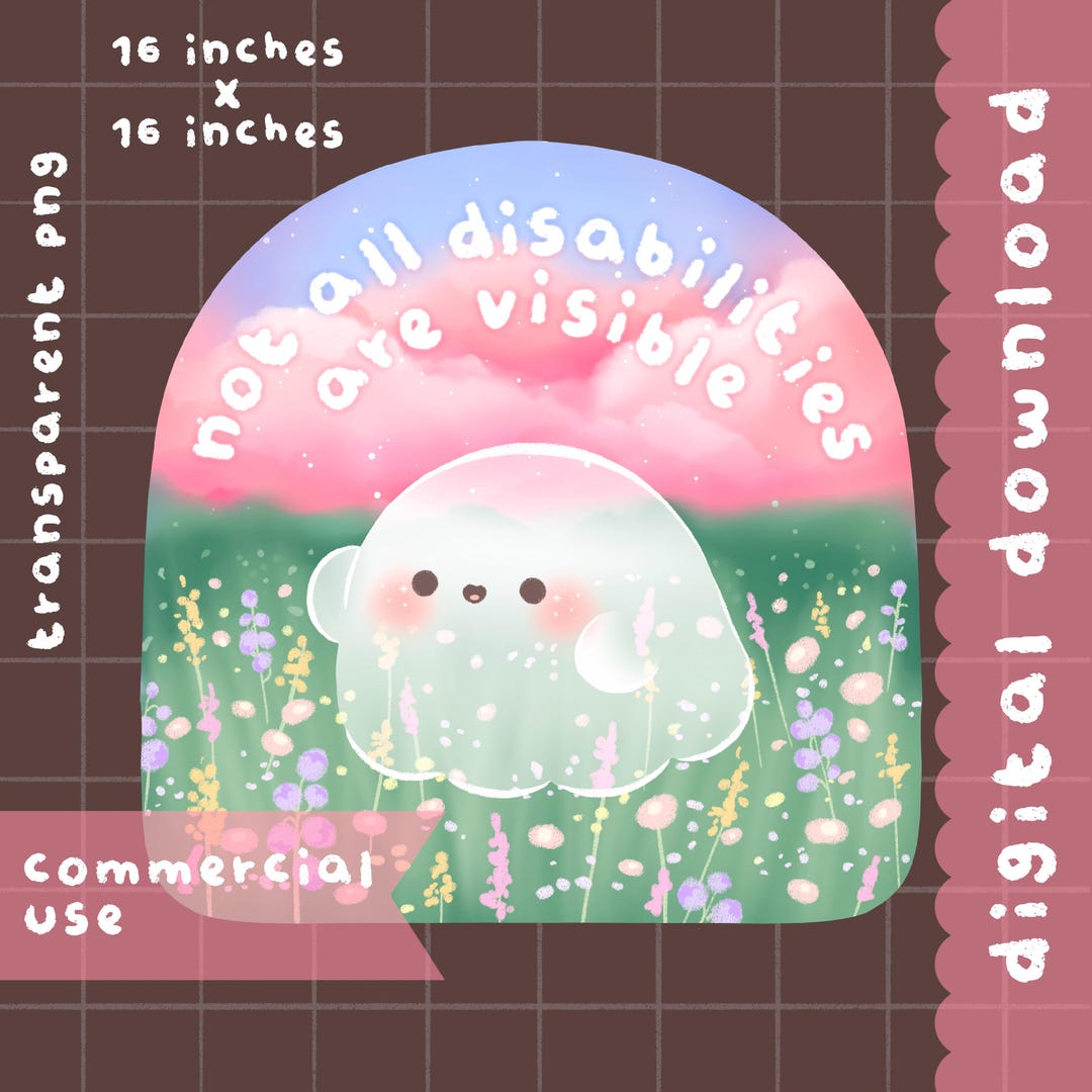 Cute Kawaii Printable Invisible Disability Clipart / Commercial Use ...