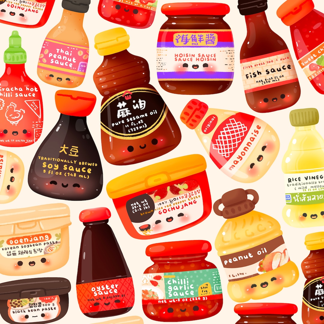 Cute Kawaii Printable Asian Sauces Clipart / Commercial Use/ PNG - Etsy