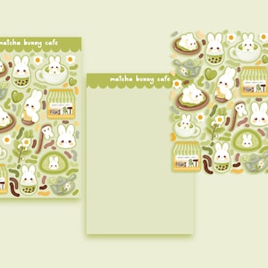 Cute Printable Sticker Sheet Matcha Bunny Sticker Sheet / Commercial ...