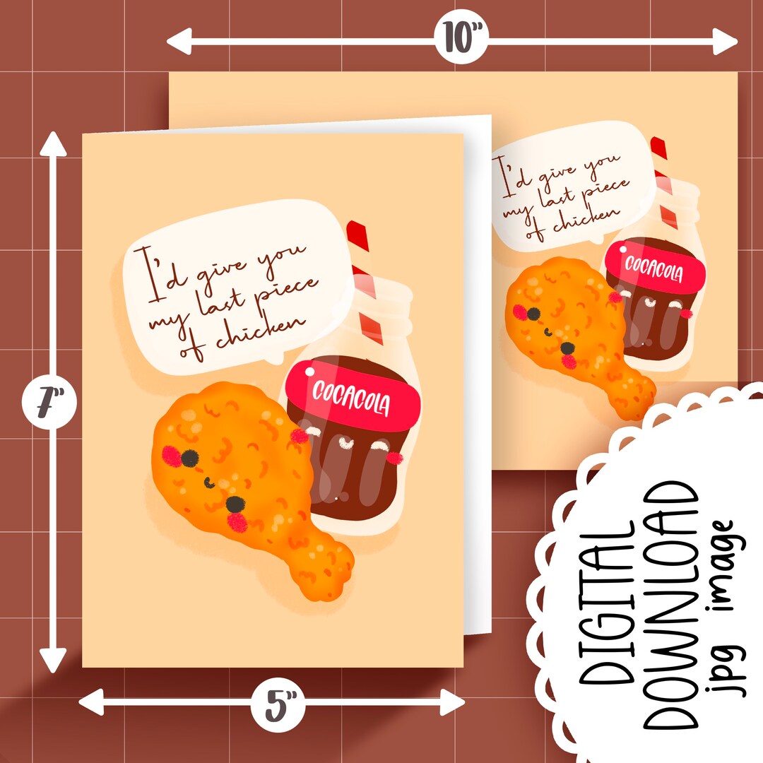 Cute Printable Chicken Love Greeting Card / Commercial Use/ PNG - Etsy