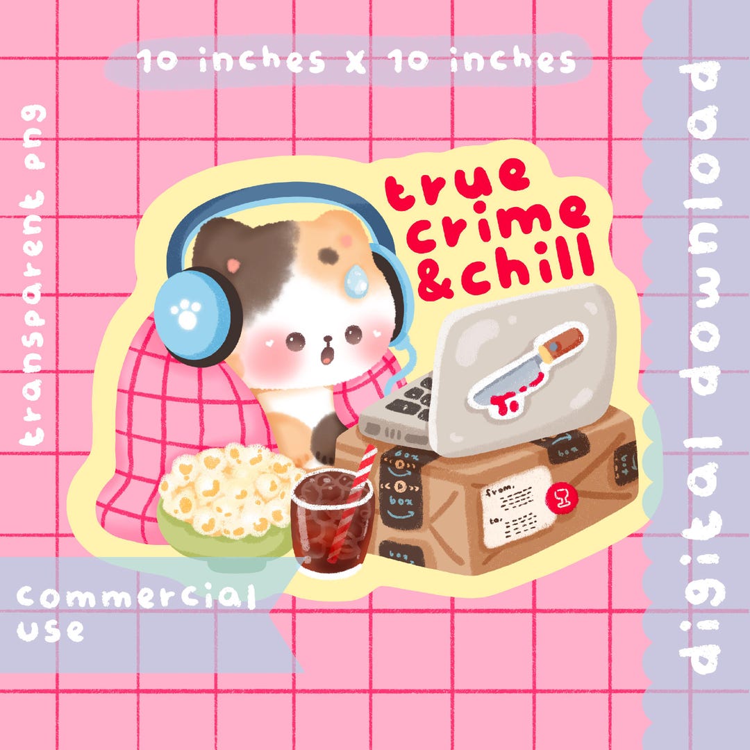 Cute Kawaii Printable True Crime and Chill Clipart / Commercial Use ...