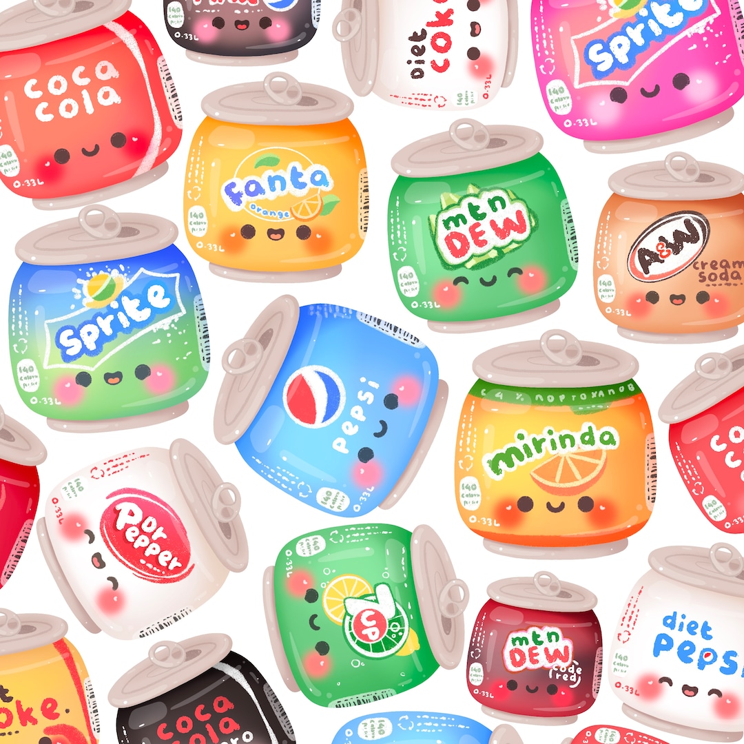 Cute Kawaii Printable Soda Clipart / Commercial Use/ PNG - Etsy