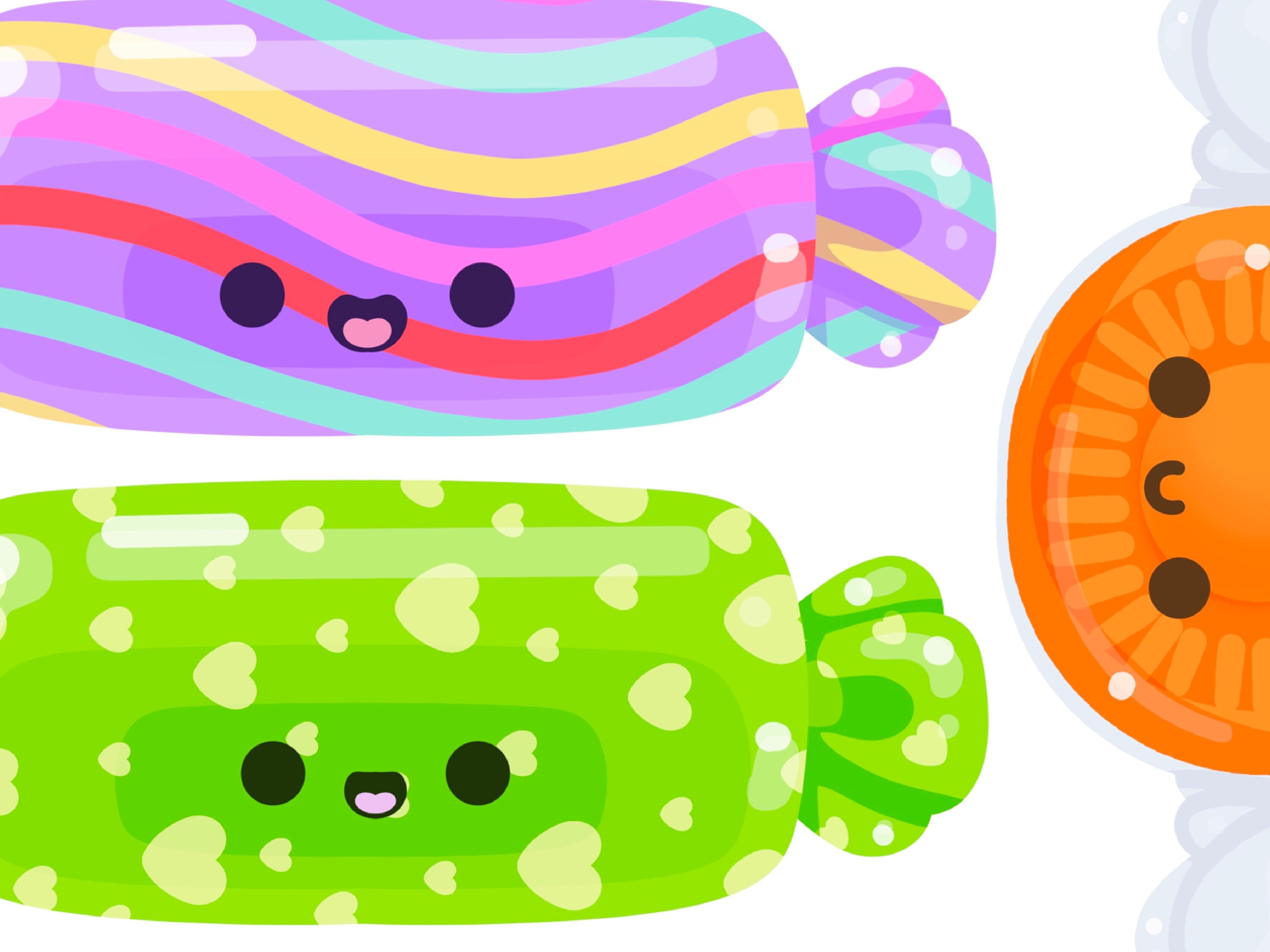 Cute Kawaii Printable Candy Clipart Commercial Use Png Etsy