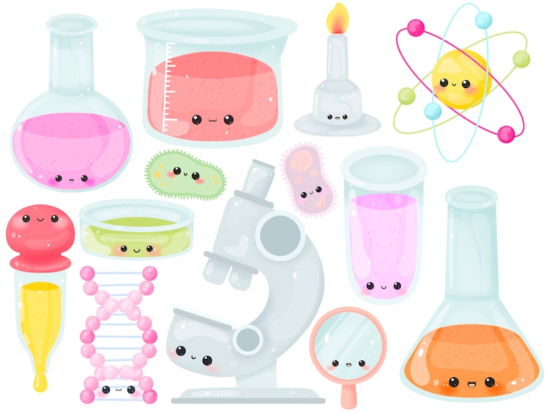 Cute Kawaii Printable Science Laboratory Clipart / Commercial - Etsy