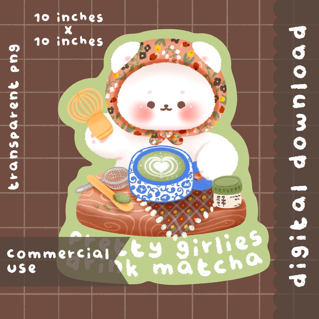 Cute Kawaii Printable Matcha Girlie Clipart / Commercial Use/ PNG - Etsy