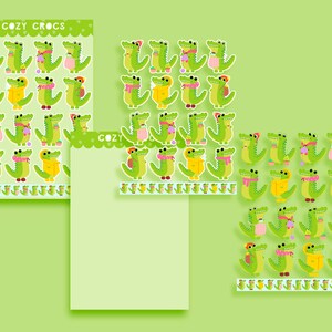 Cute Printable Sticker Sheet Cozy Crocodiles Sticker Sheet / Commercial Use/ PNG - Etsy