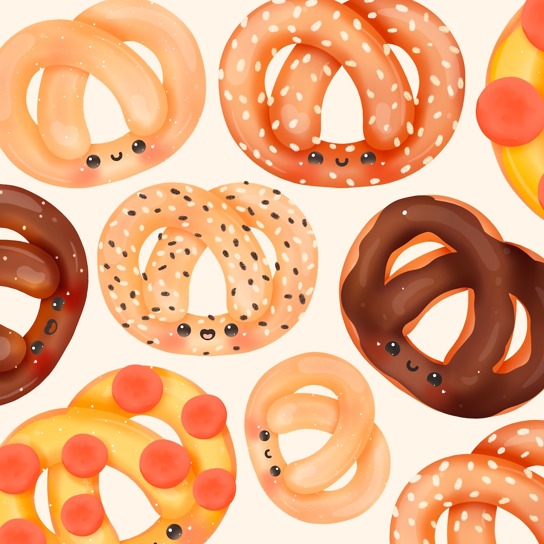 Cute Kawaii Printable Pretzels Clipart / Commercial Use/ PNG - Etsy