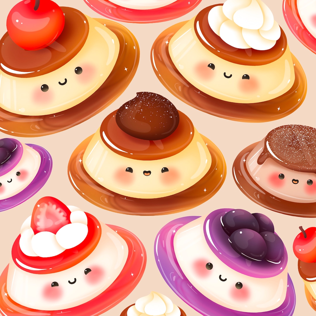 Cute Kawaii Printable Flan Clipart / Commercial Use/ PNG - Etsy