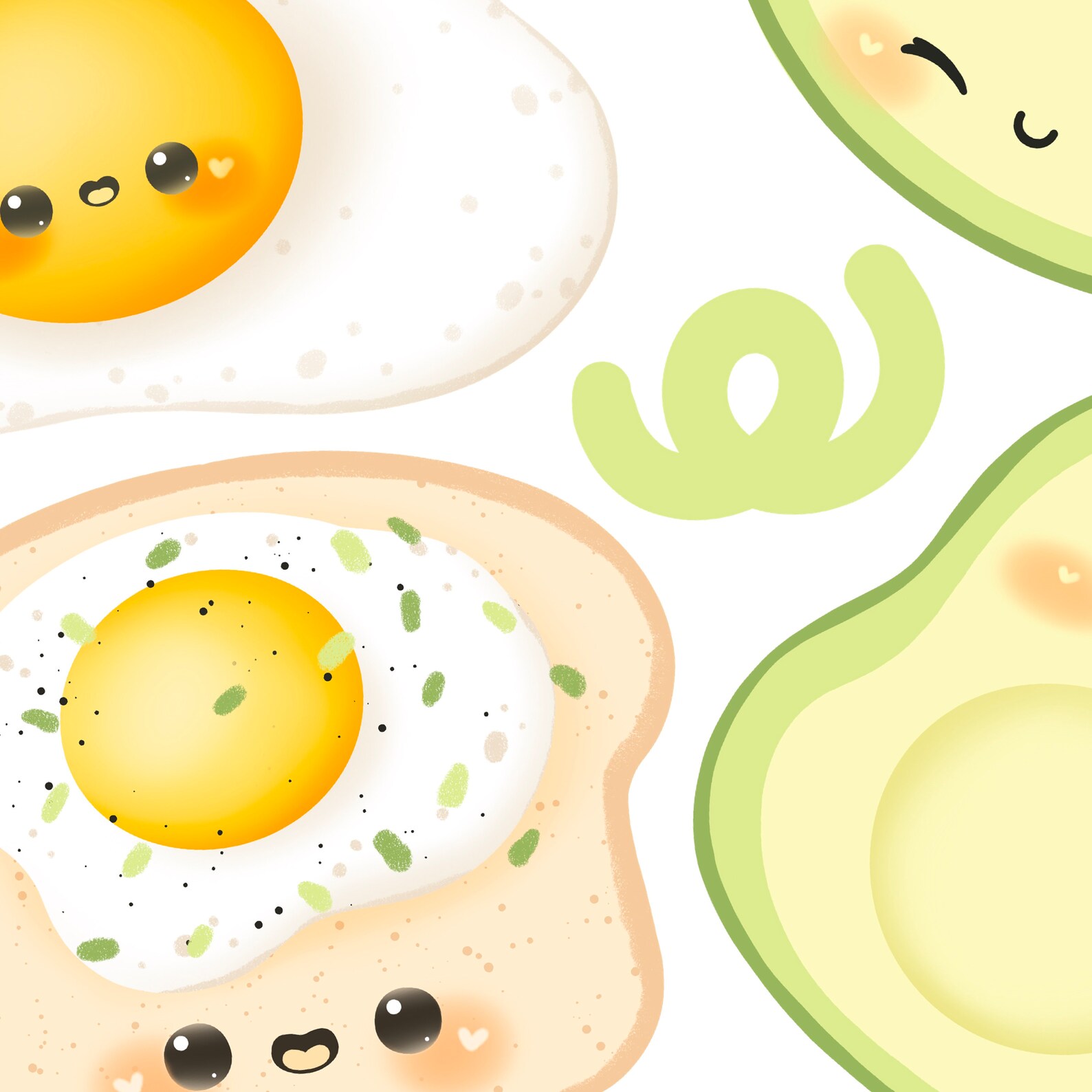 Cute Kawaii Printable Avocado Clipart / Commercial Use/ PNG - Etsy